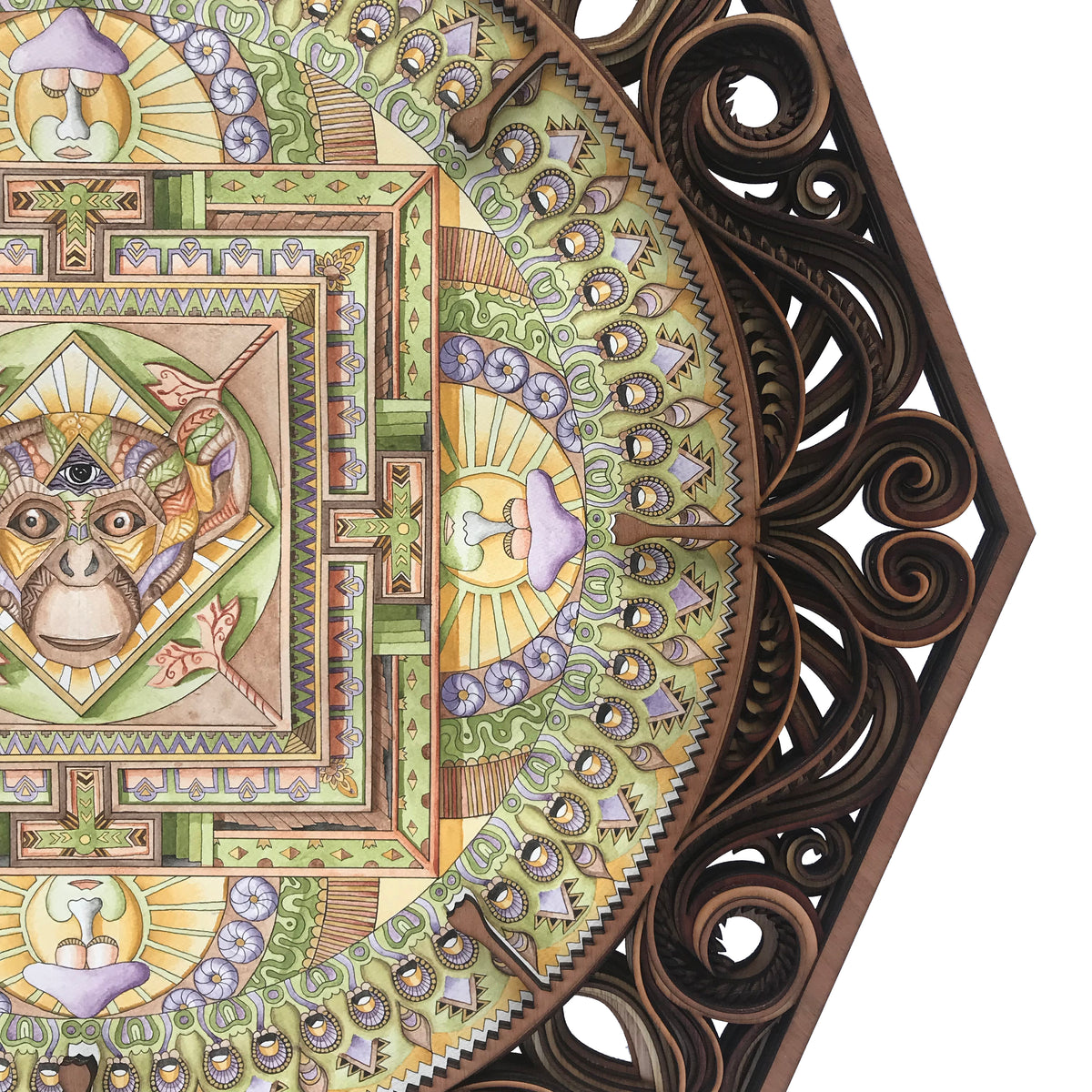 "Monkey Realm" Watercolor Print in Laser Frame – Truth Patterns