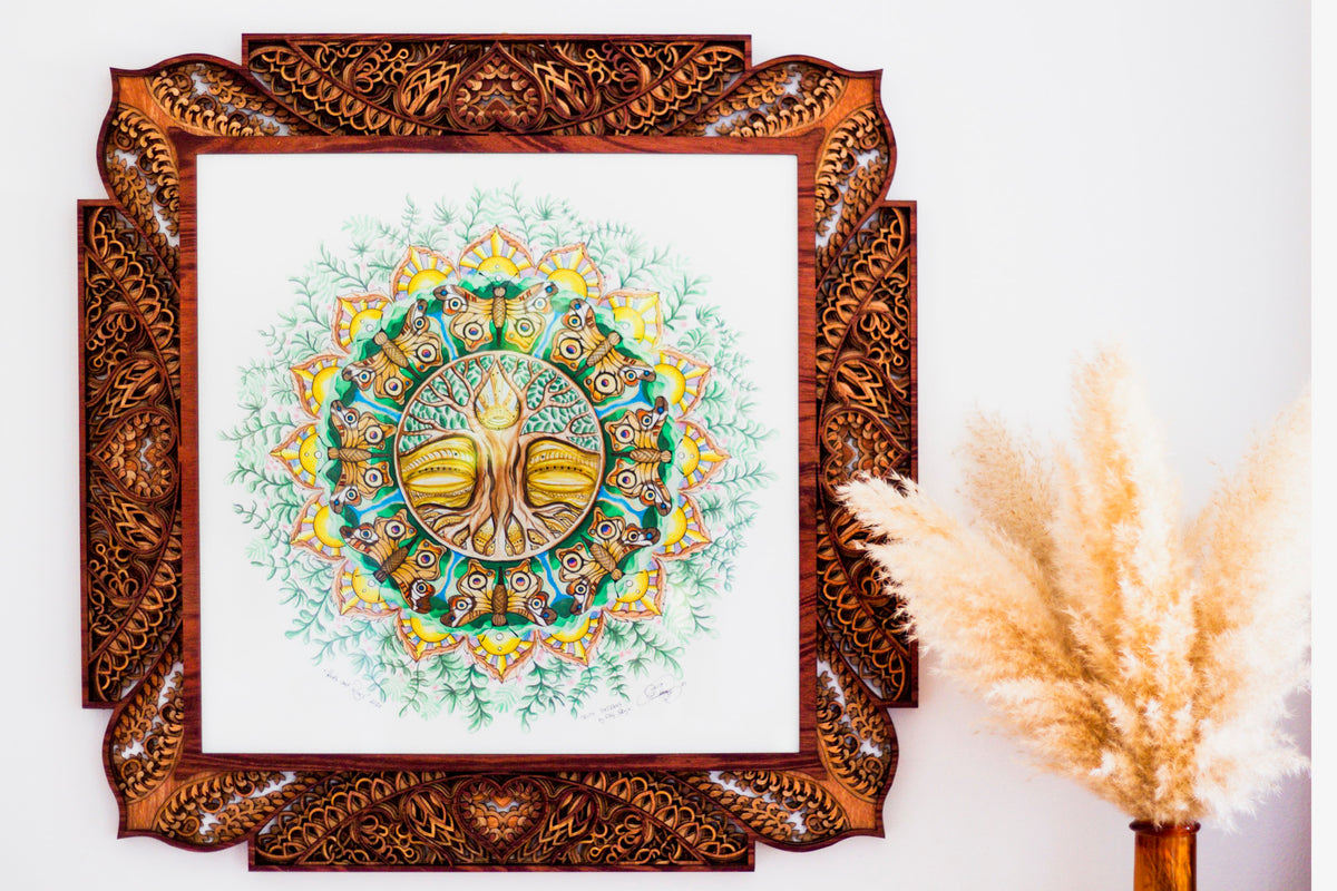 "Roots and Wings" Watercolor Print in Laser Cut Frame – Truth Patterns